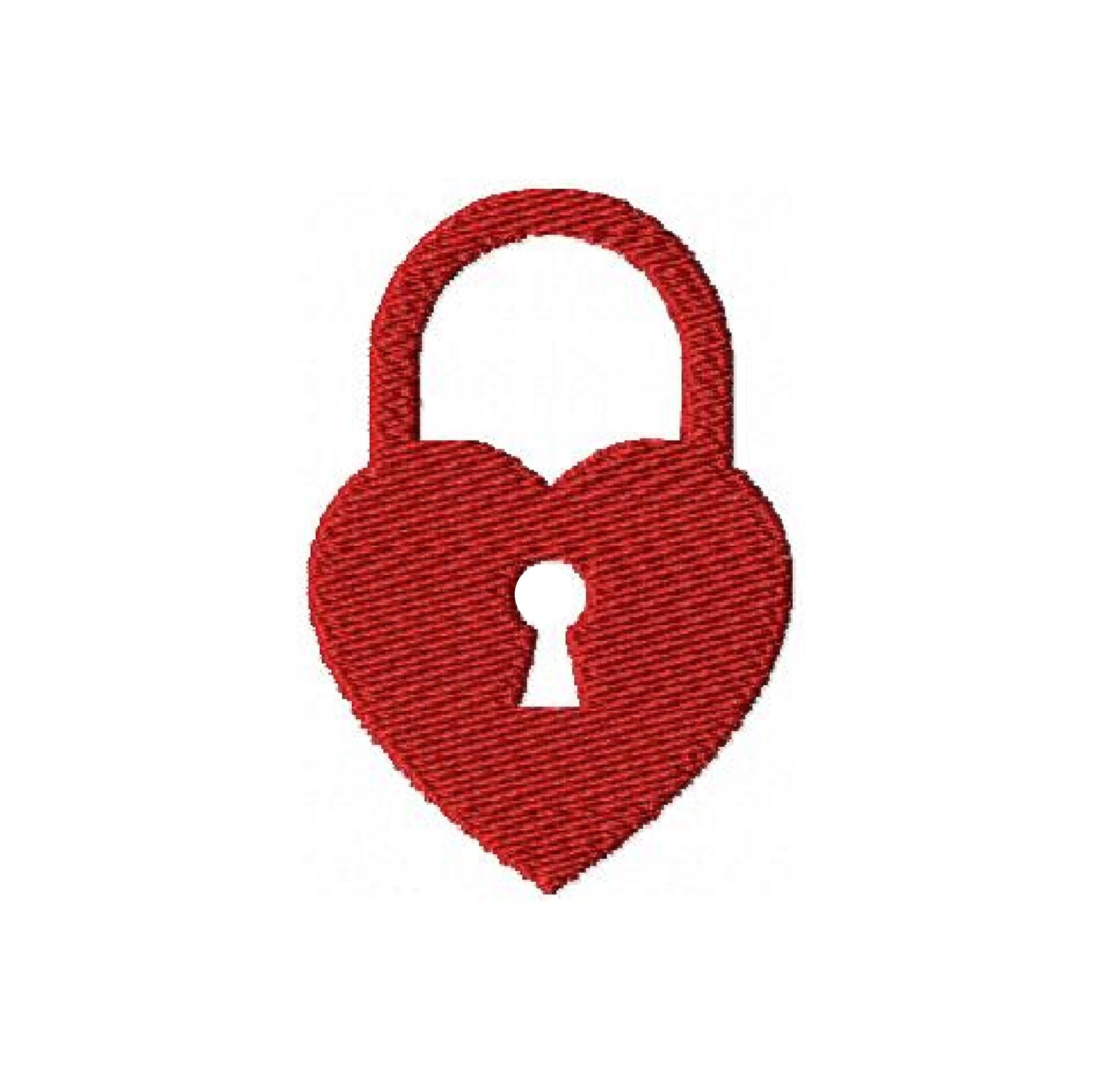 Heart Lock Machine Embroidery Design St. Valentine's Day | Etsy