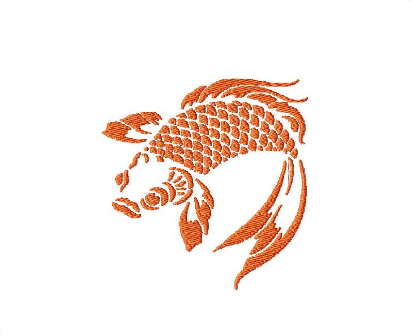 Koi Fish Machine Embroidery Design Gold Fish Silhouette - Etsy