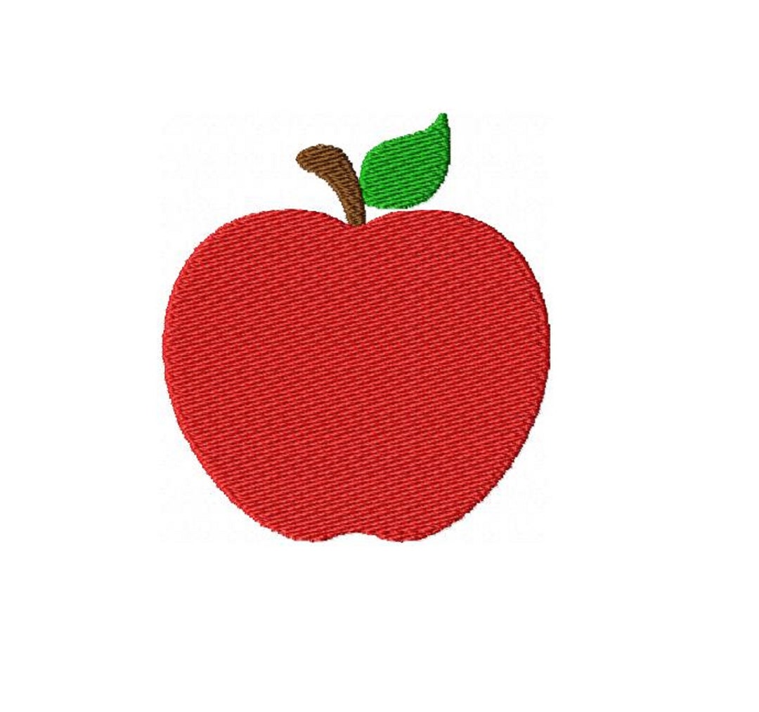 Apple Machine Embroidery Design Back to School Pattern Red Apple Design ...
