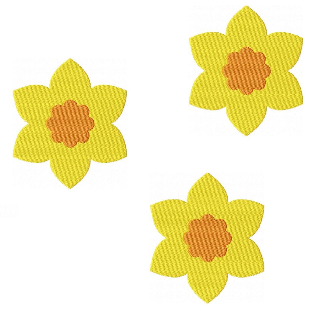 Daffodil Machine Embroidery Design Narcissus Yellow Flower Embroidery ...