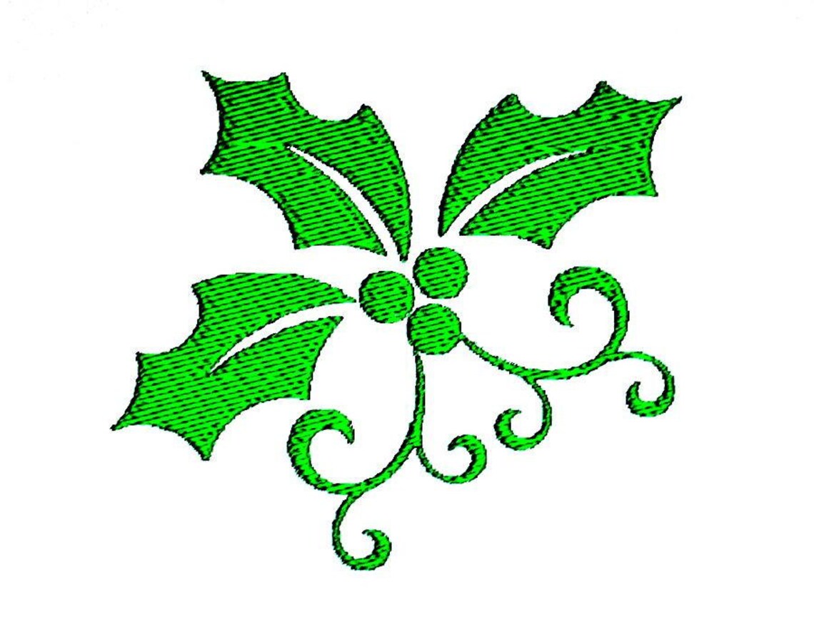 Holly Berry Embroidery Design Christmas Instant Download | Etsy