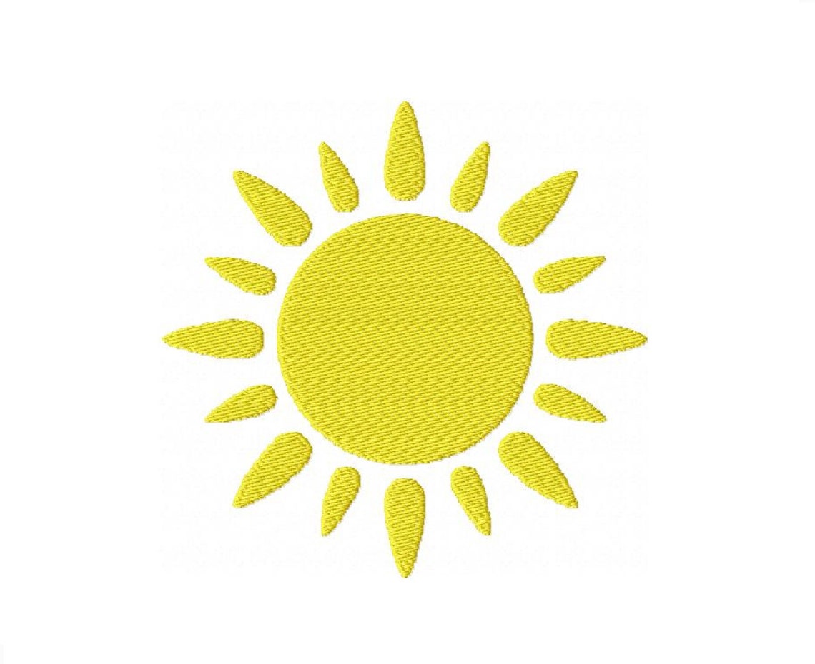 Sun Machine Embroidery Design Summer Holiday Design Sunshine | Etsy