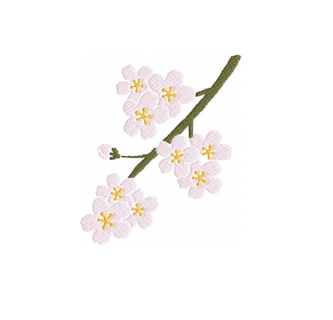 Sakura Branch Machine Embroidery Design Cherry Blossom Embroidery ...