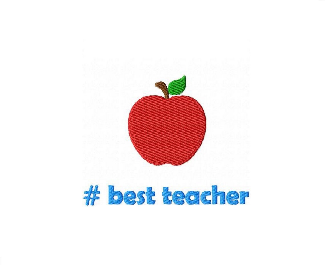 Apple Machine Embroidery Design Back to School Pattern Red - Etsy