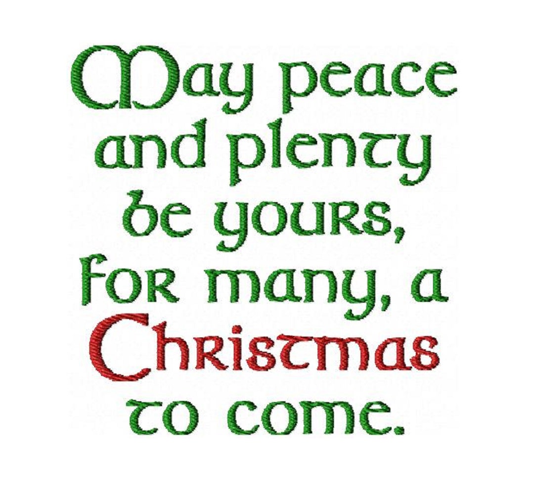 Christmas Blessing Machine Embroidery Design Irish Blessing Pattern ...