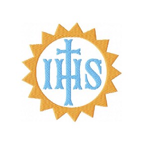 Easter Cross IHS Machine Embroidery Design IHS Cross Pattern Jesus in ...