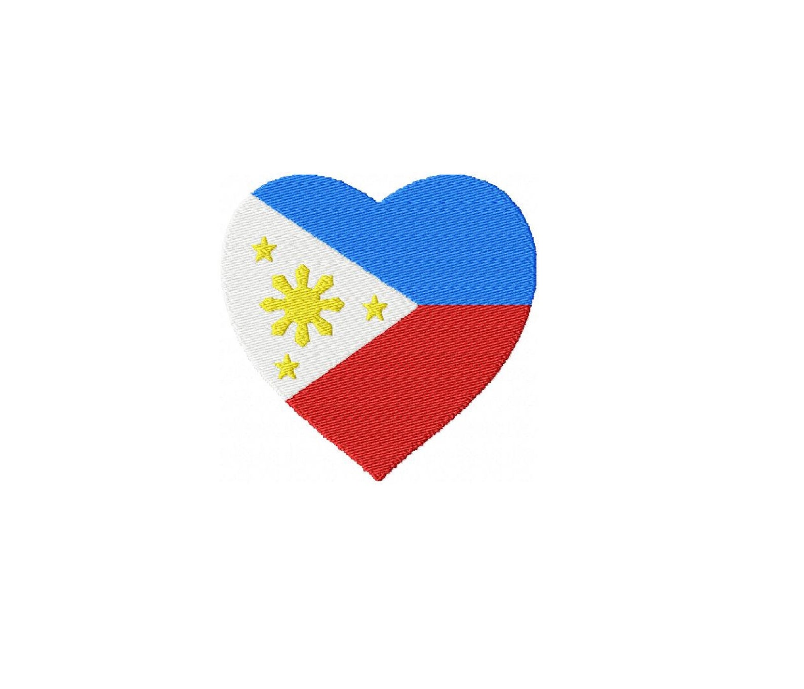 Philippines Flag Heart Embroidery Design Philippino Sun and | Etsy