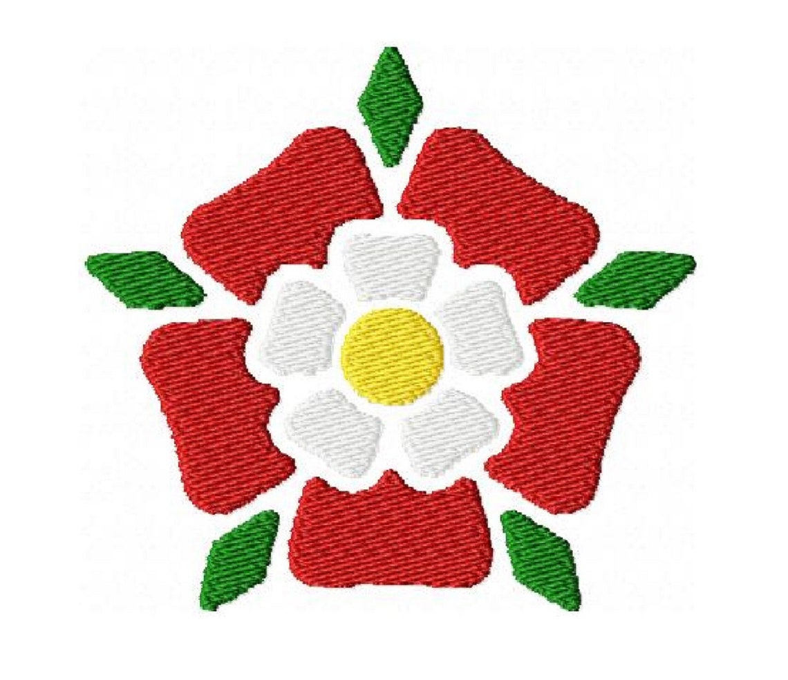 Tudor Rose Embroidery Design the Union Rose Pattern Floral | Etsy
