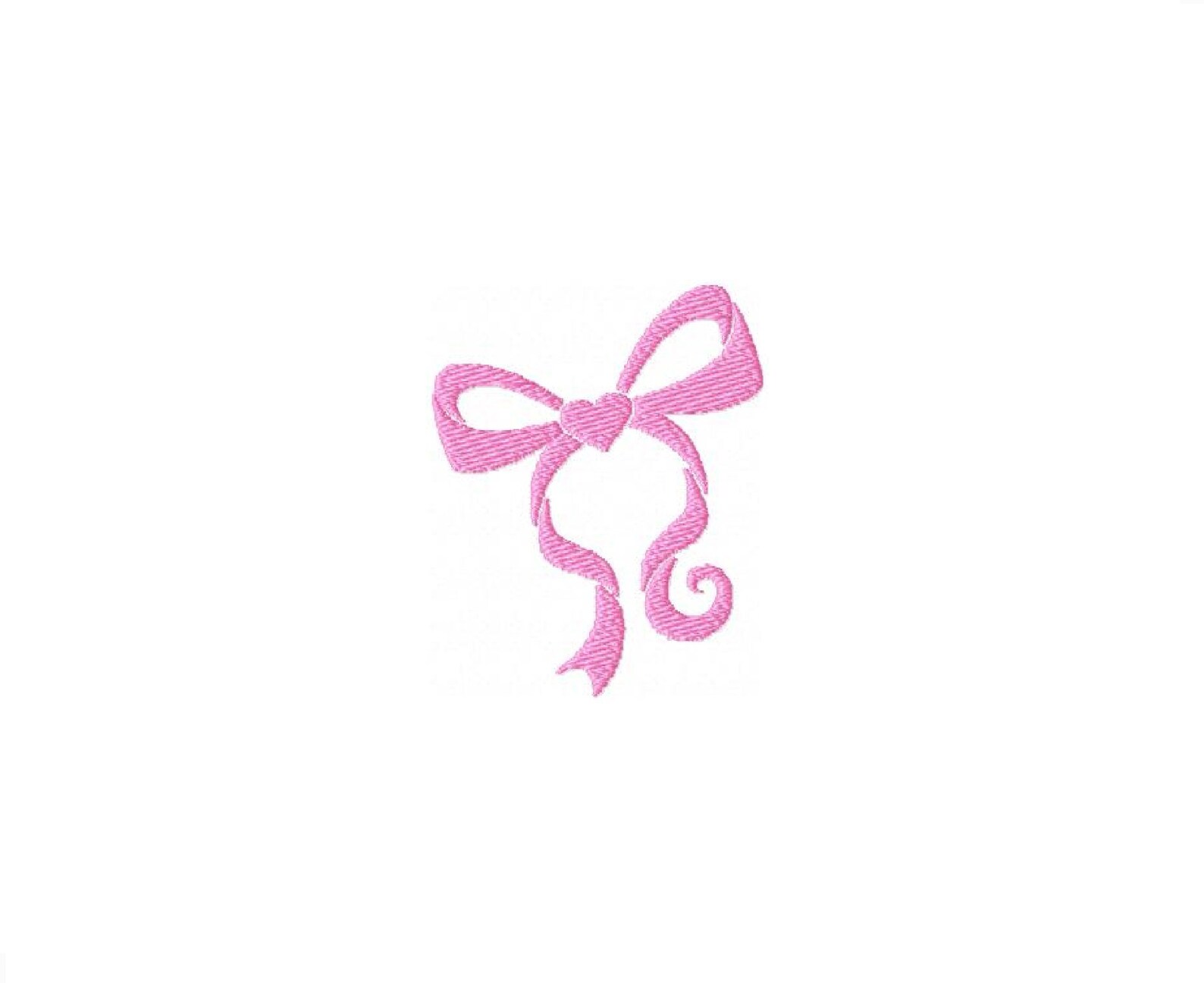 Bow Heart Ribbon Machine Embroidery Design Mini Pink Ribbon Bow Ribbon ...