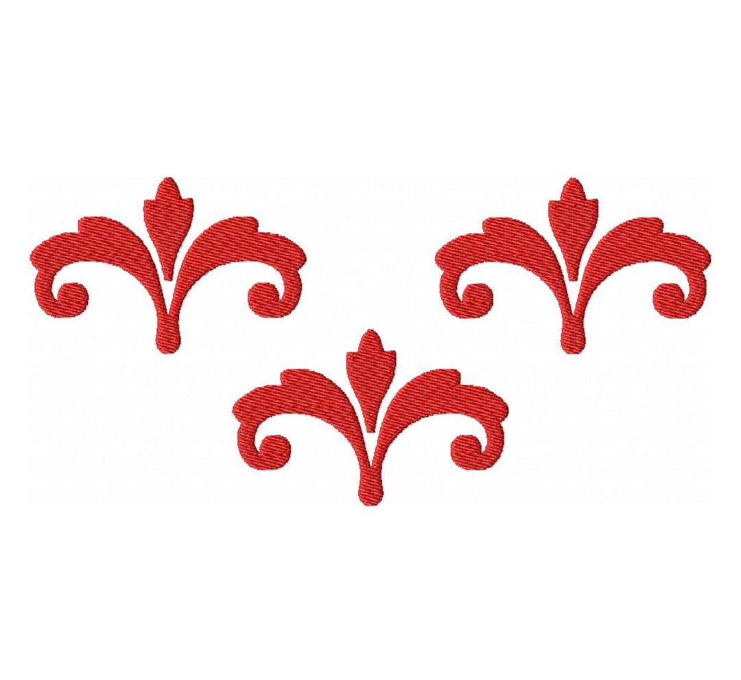 Damask Motif Machine Embroidery Design Floral Motif Pattern Vintage ...
