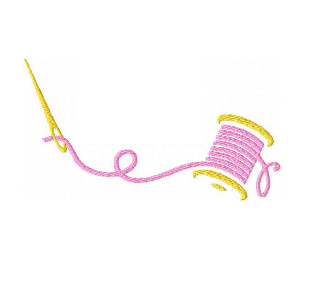Needle and Thread Machine Embroidery Design Thread Spool and Needle ...