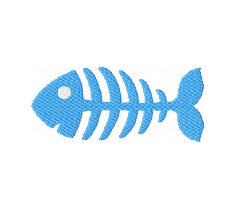 Fish Bone Machine Embroidery Design Fish Skeleton Design | Etsy
