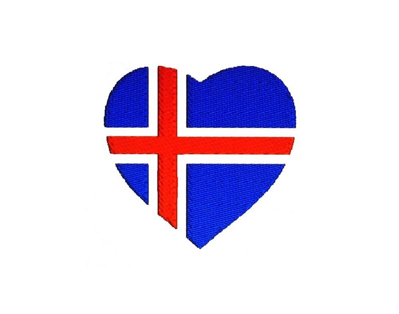 Iceland Flag Machine Embroidery Designs Flag of Iceland | Etsy