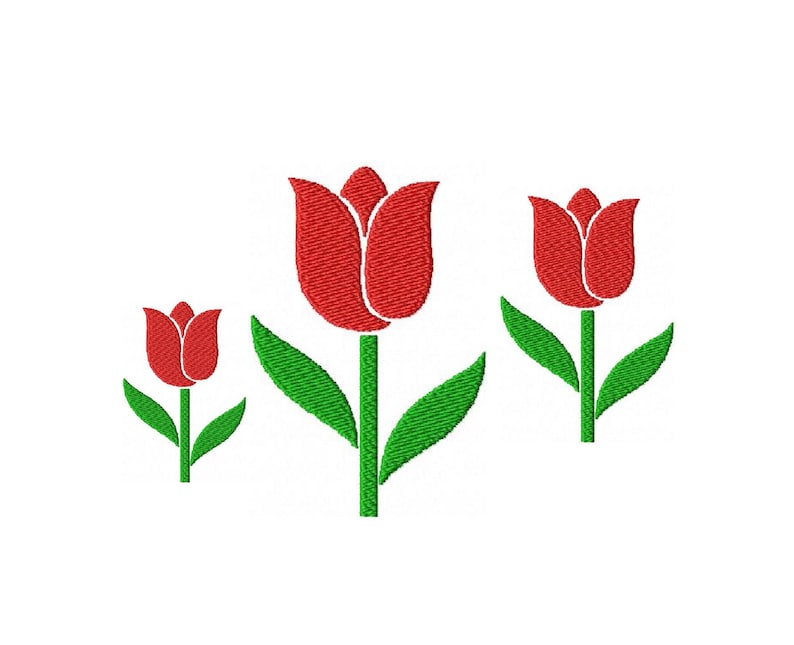 Tulip Machine Embroidery Design Mini Flower Embroidery - Etsy