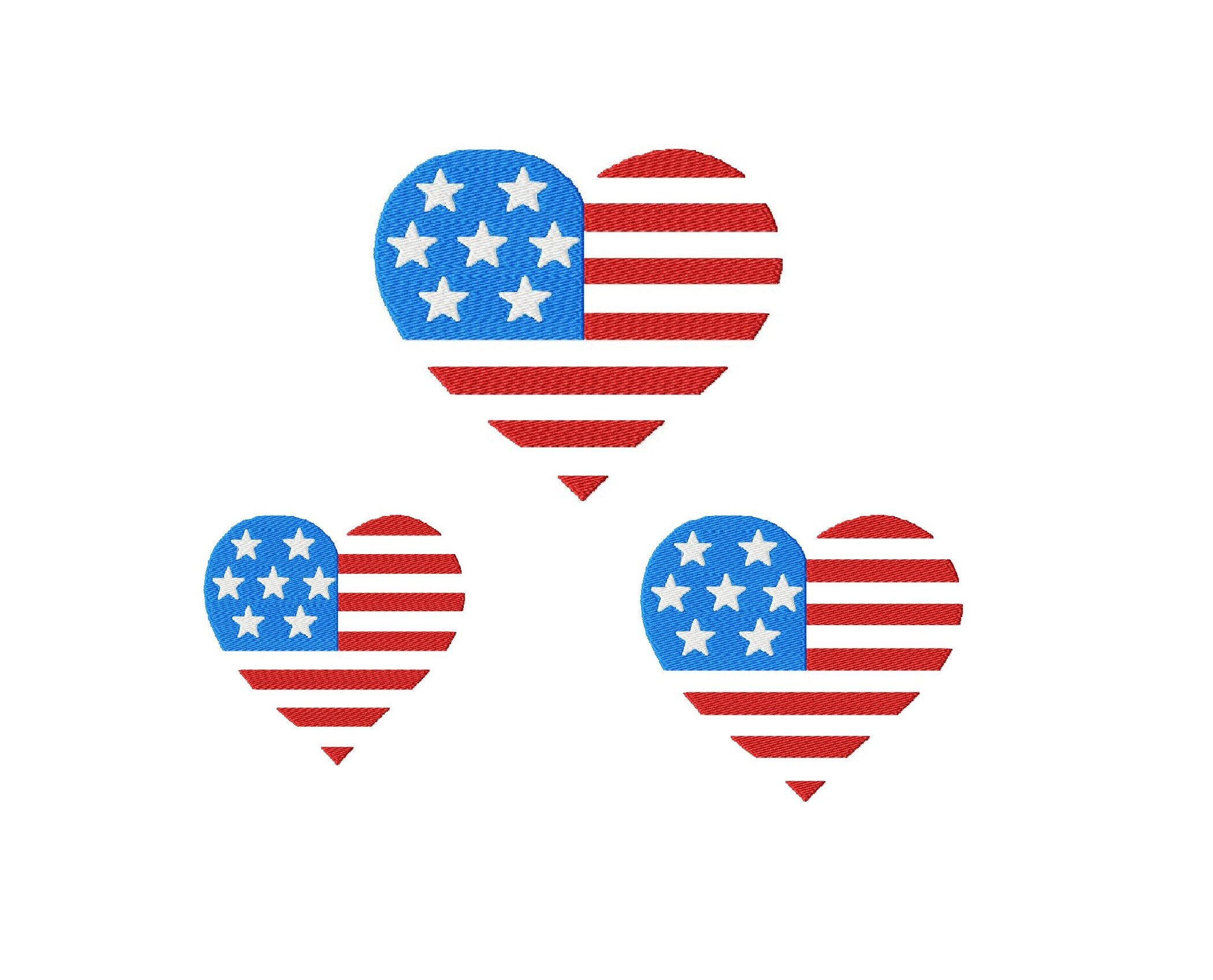 American Flag Heart Embroidery Design Stars and Stripes USA - Etsy Ireland
