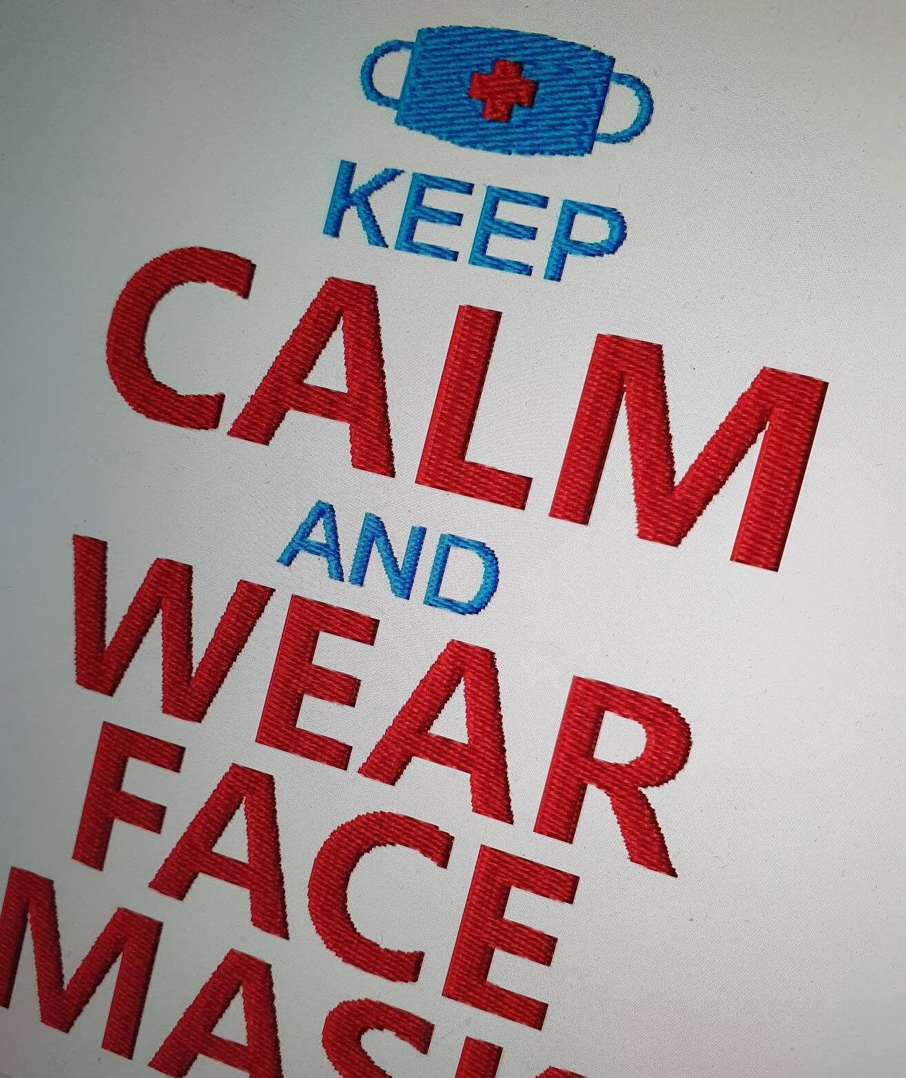 Keep Calm and Wear Face Mask Embroidery Design Personal - Etsy