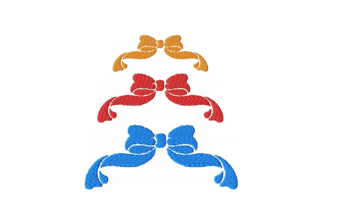 Ribbon Bow Machine Embroidery Design, Girls Monogram Add on Pattern ...
