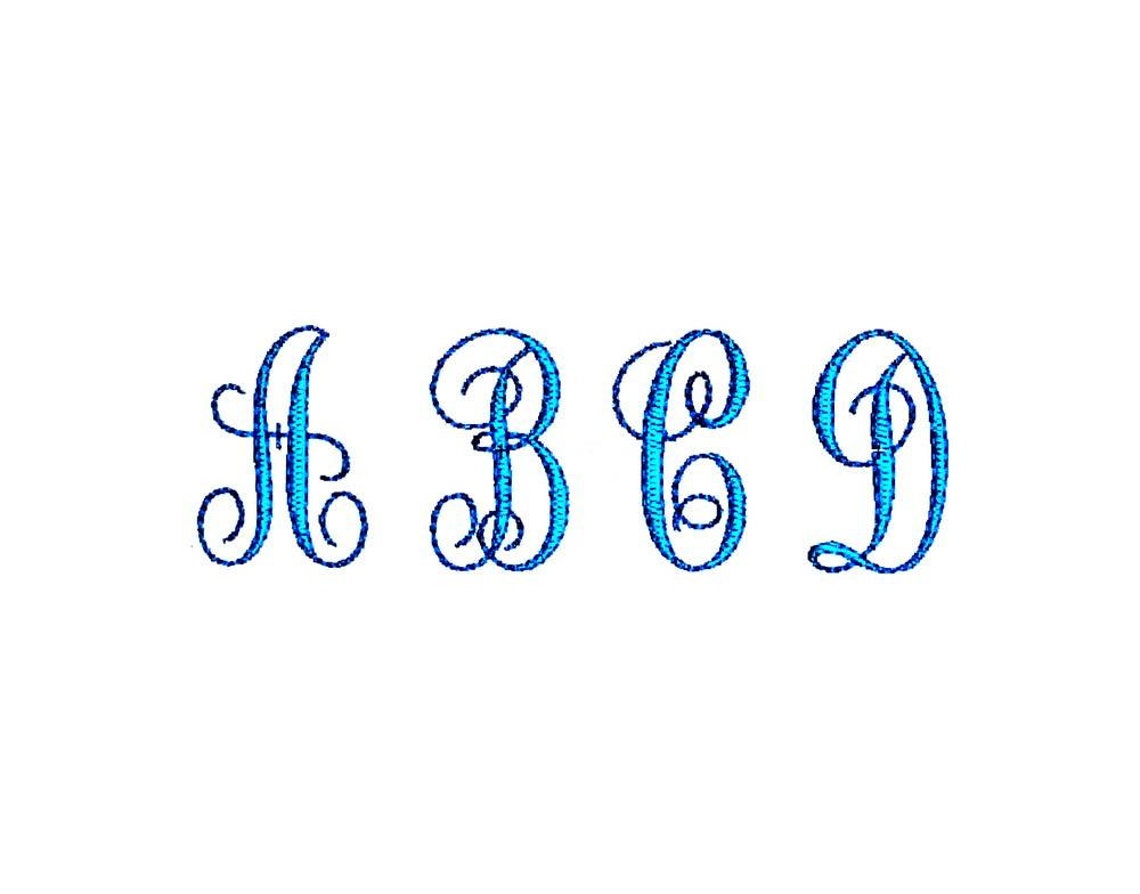 Monogram Script Font Alphabet Embroidery Design Free Custom | Etsy
