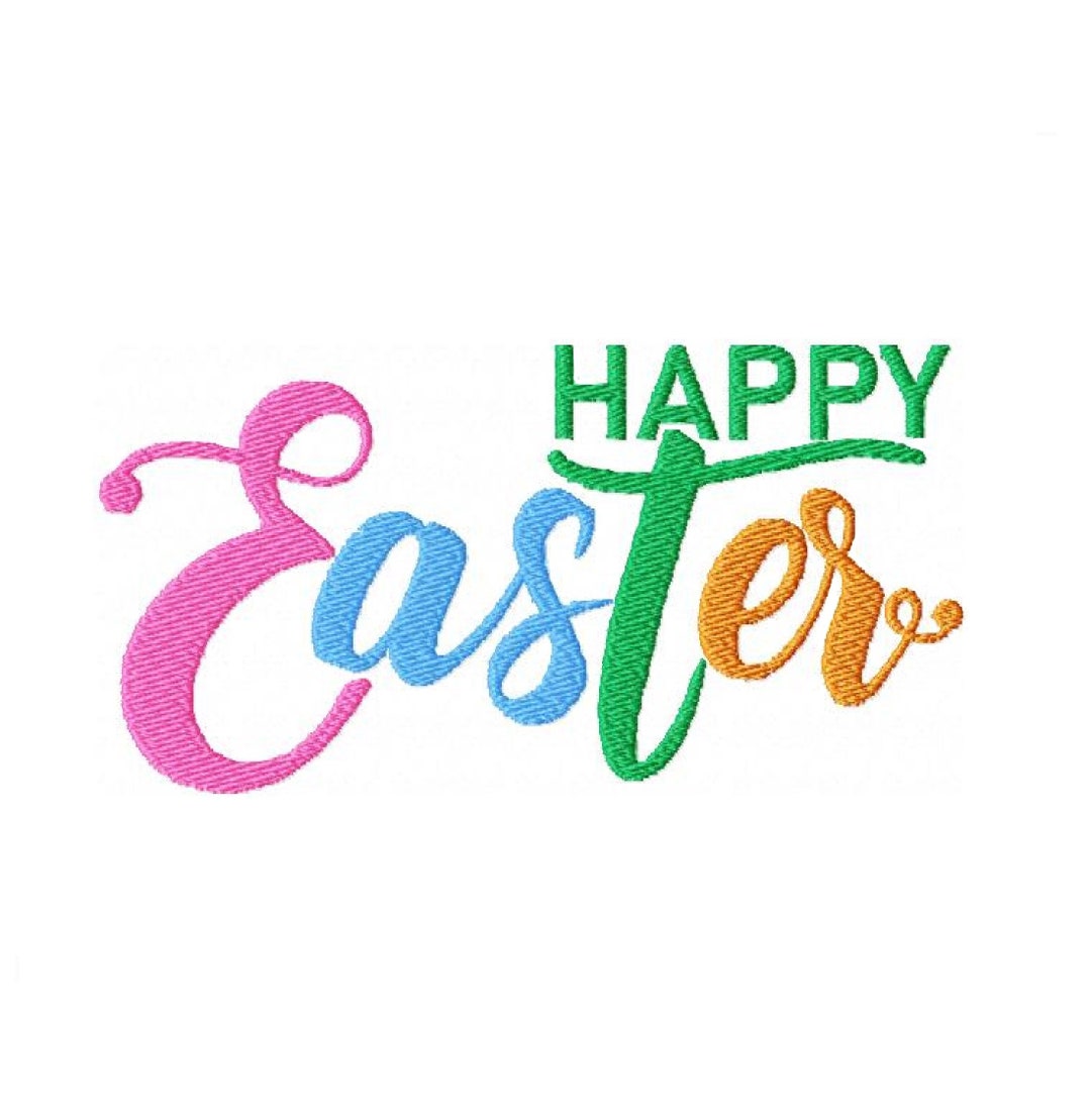 Happy Easter Machine Embroidery Design Easter Floral Sign Pattern Happy ...