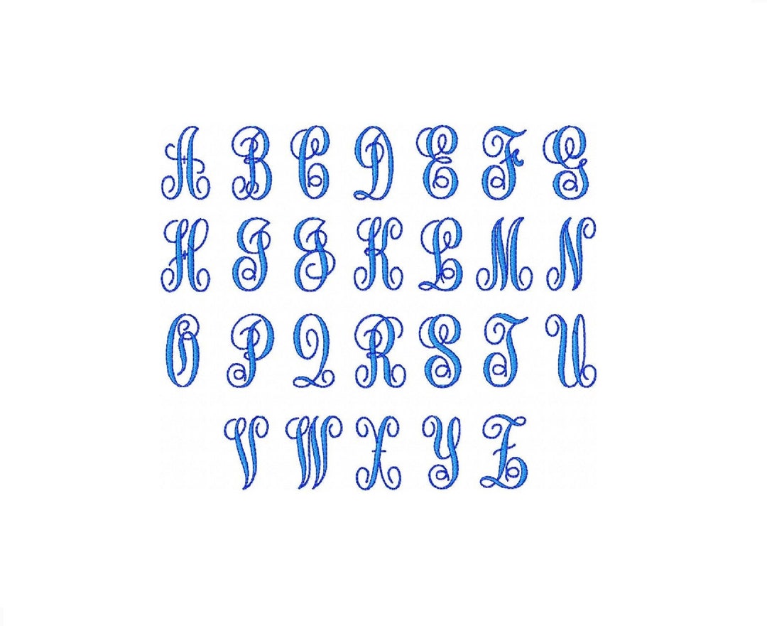 Monogram Script Font Alphabet Embroidery Design Free Custom Design ABC ...