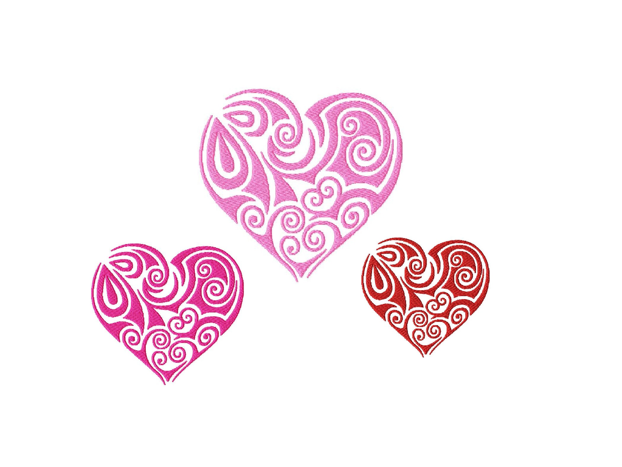 Heart Embroidery Design Ornamental Heart Pattern Swirl Heart - Etsy Ireland