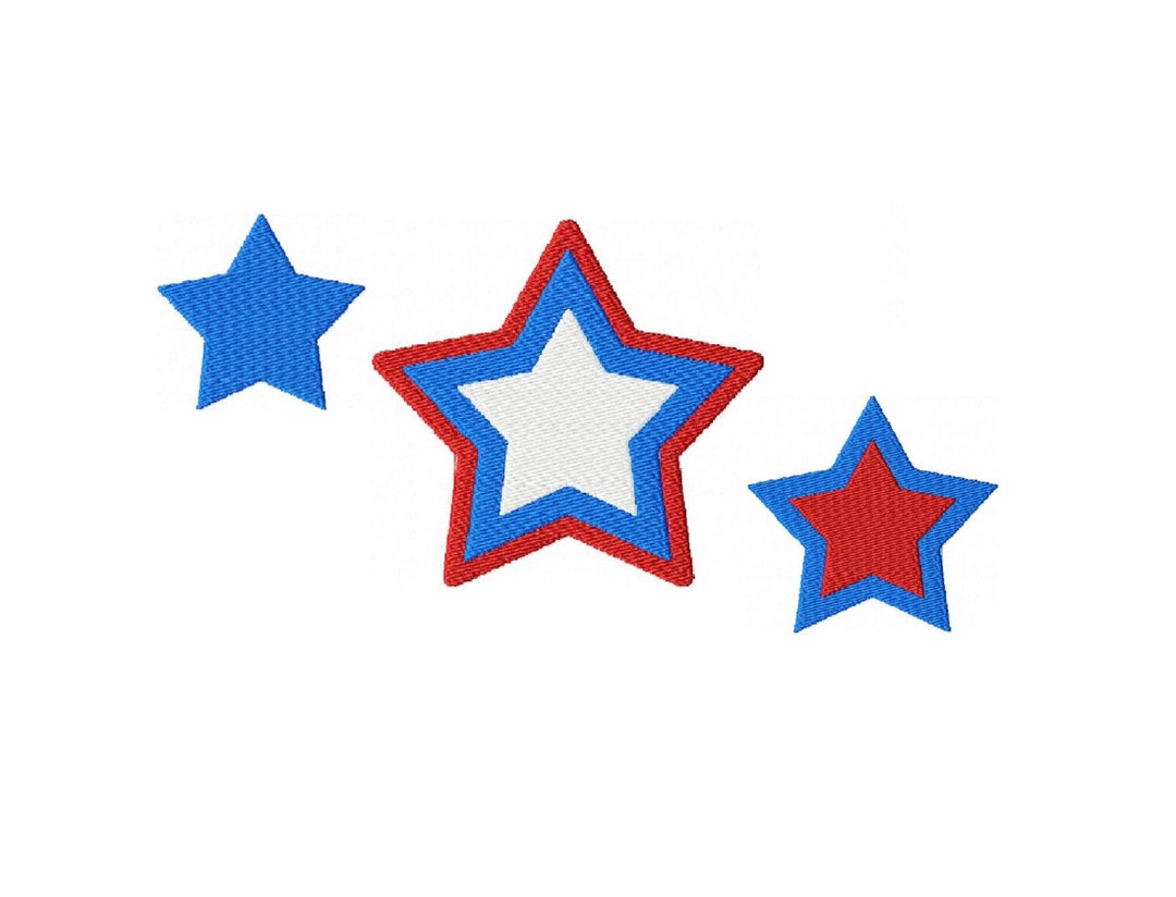 Star Machine Embroidery Designs, Red, White, Blue Independence Day Star ...