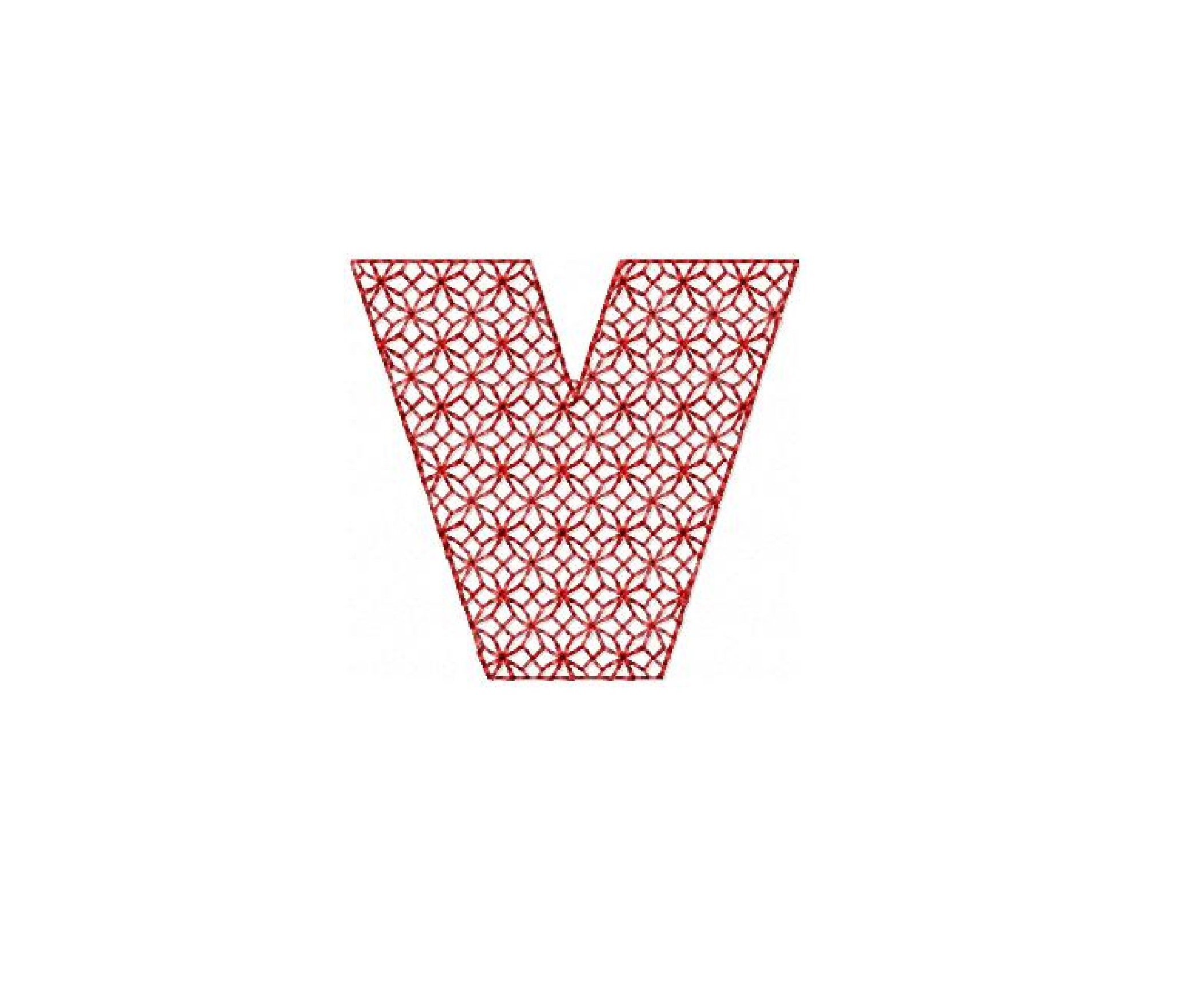 Lacy Font Embroidery Design, Letter V Monogram Design, Lacy Letter V ...