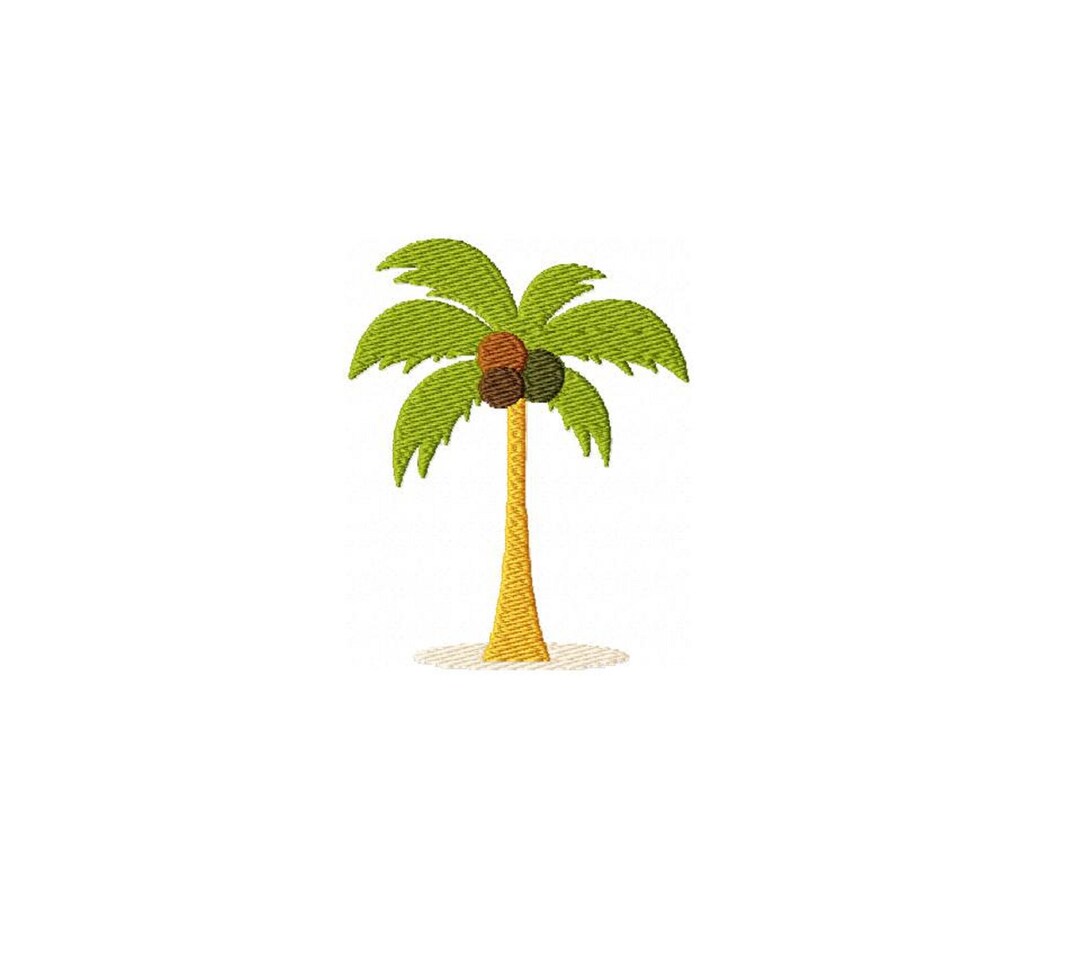 Palm Tree Machine Embroidery Design Coconut Tree Big Tropical Leave ...
