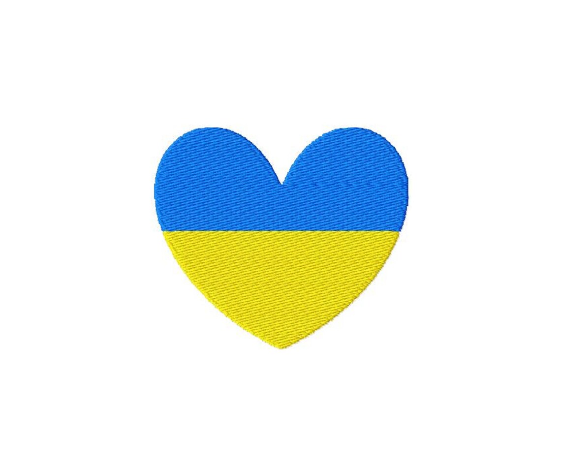 Ukraine Flag Heart Machine Embroidery Design Ukrainian Flag | Etsy UK