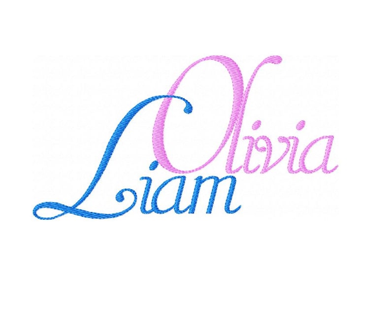 Custom Monogram Embroidery Design Script Font Name - Etsy