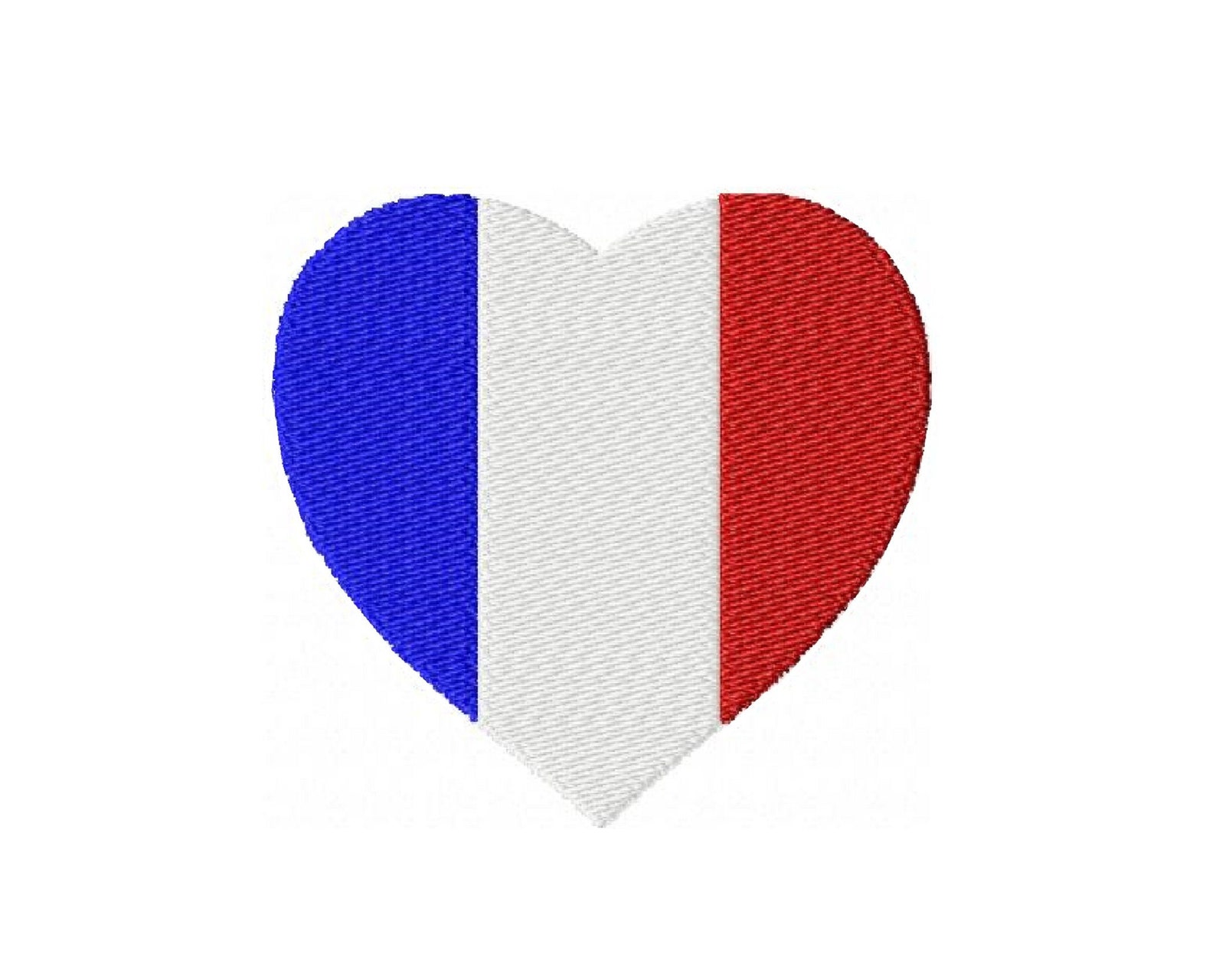 French Flag Heart Machine Embroidery Design France National | Etsy
