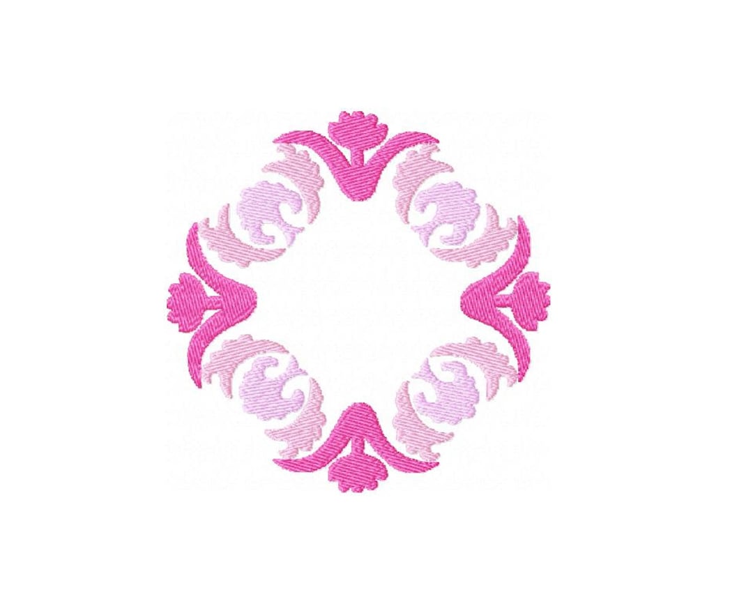 Monogram Floral Border Embroidery Design, Font Frame Pattern ...