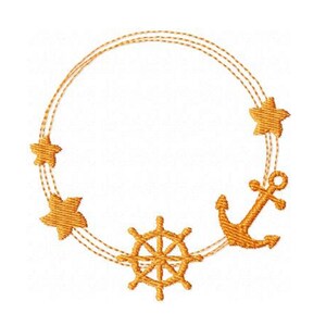 Nautical Border Machine Embroidery Design Coastal Summer Design Anchor ...