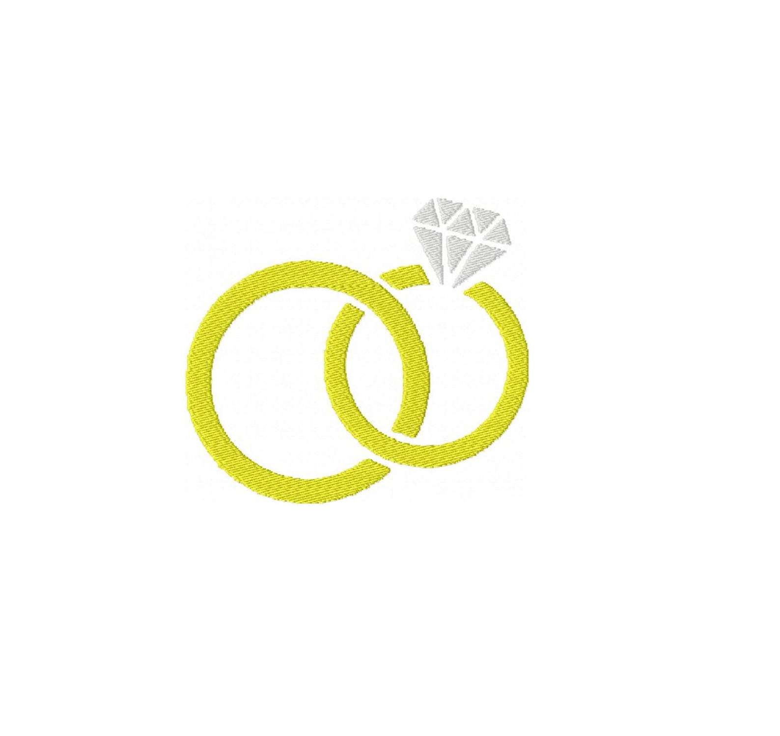 Wedding Rings Machine Embroidery Design Gold Rings Mini | Etsy