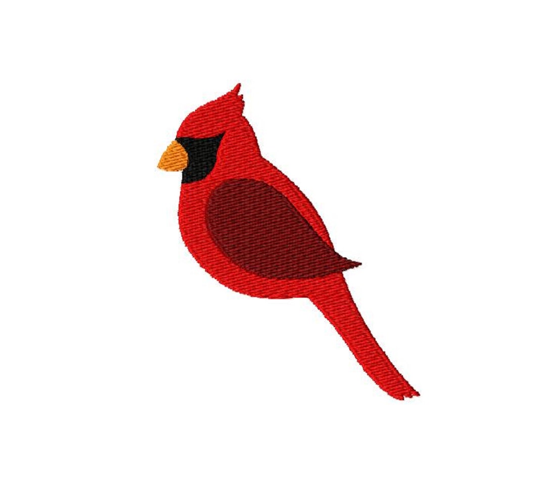 Cardinal Red Bird Machine Embroidery Design Mini Bird Cardinal - Etsy