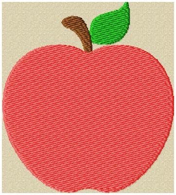 Apple Machine Embroidery Design Back to School Pattern Red - Etsy