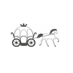 Princess Carriage Machine Embroidery Design Carriage and Horse Pattern ...