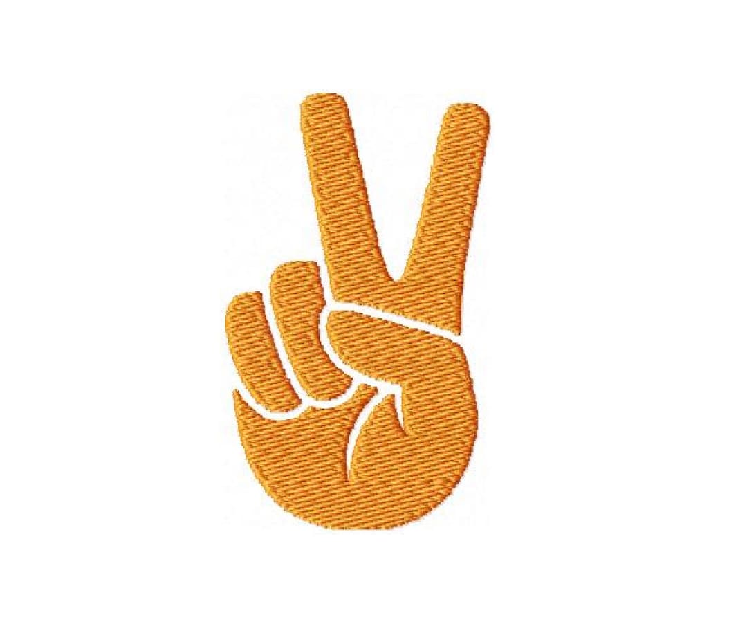 Hand V Sign Machine Embroidery Design VICTORY Hand Sign Design Peace ...