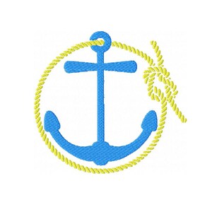 Anchor and Rope Machine Embroidery Design Summer Nautical Design Anchor ...
