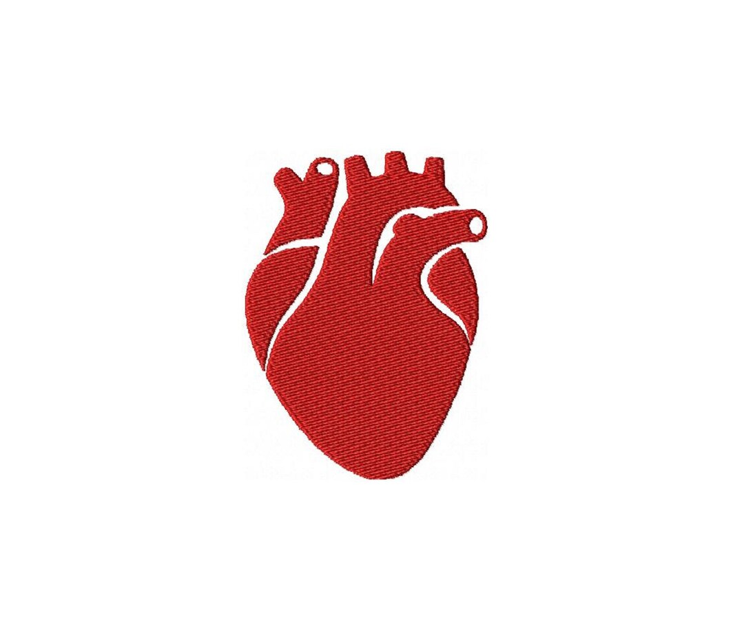 Human Heart Machine Embroidery Design Heart Pattern Realistic Human ...