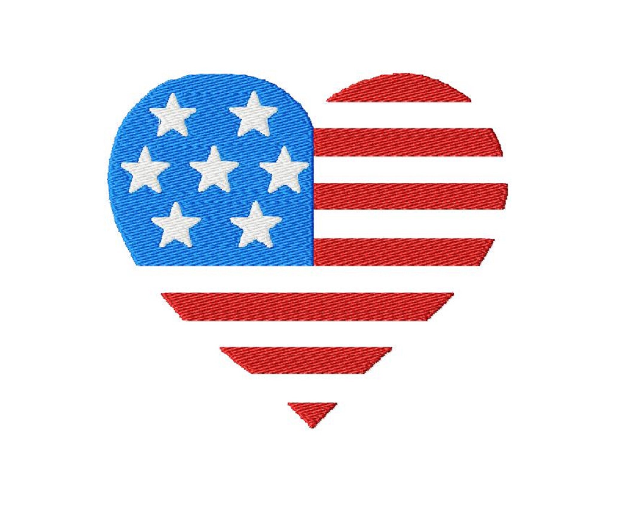 American Flag Heart Embroidery Design Stars and Stripes USA - Etsy Ireland