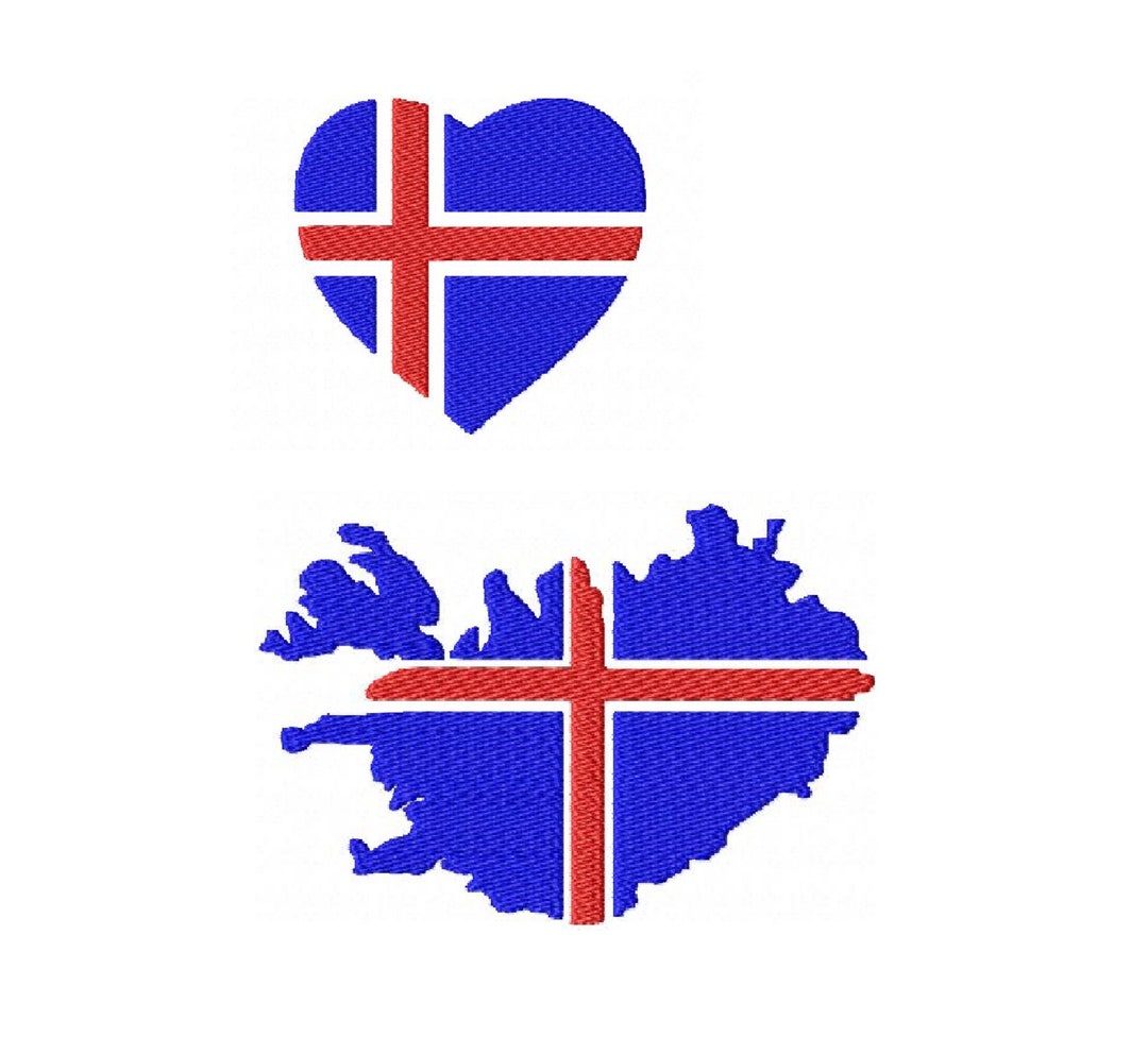 Iceland Flag Machine Embroidery Designs Flag of Iceland Pattern Iceland ...