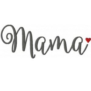 Mama Machine Embroidery Design Mama Heart Fancy Script Font Mothers Day ...
