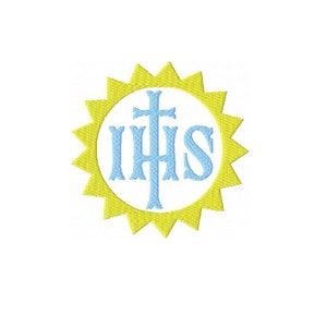 Easter Cross IHS Machine Embroidery Design IHS Cross Pattern Jesus in ...