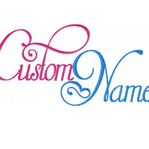 Custom Monogram Embroidery Design Script Font Name Personalized Wedding ...