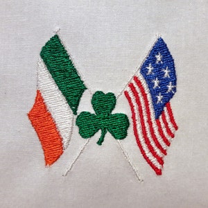 Irish American Flags Machine Embroidery Design St. Patrick's Day Shamrock Pattern Irish Flag USA ...