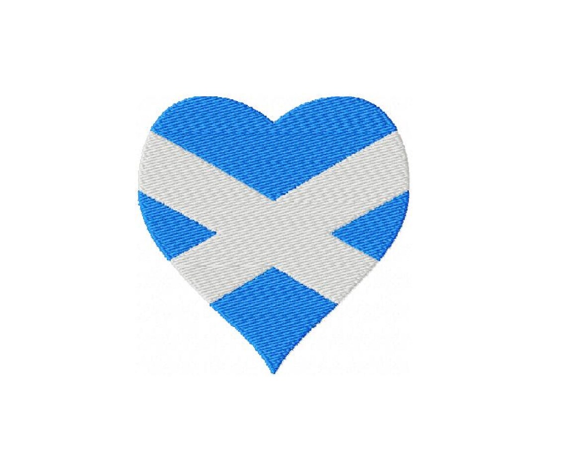Scotland Heart Machine Embroidery Design Scottish Flag St. - Etsy