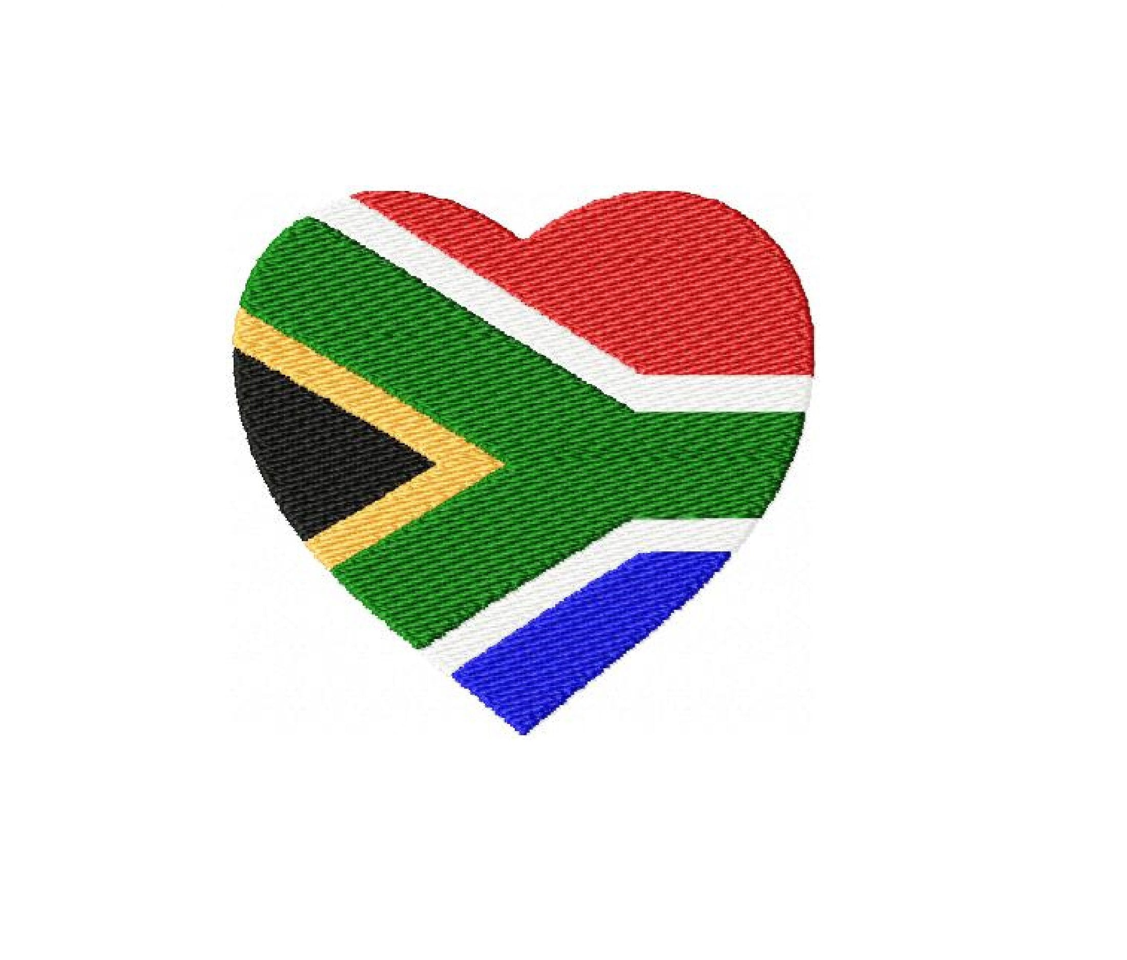 South African Flag Heart Machine Embroidery Design South - Etsy