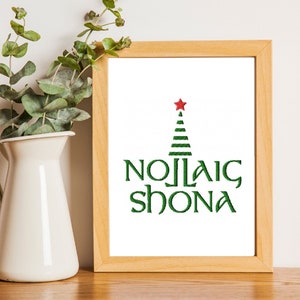 Merry Christmas Machine Embroidery Design Nollaig Shona Duit Pattern ...