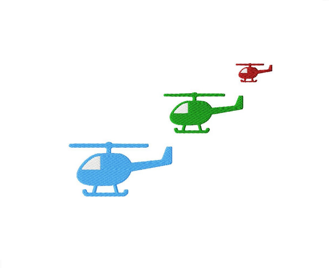 Helicopter Embroidery Design Aviation Transport Chopper | Etsy